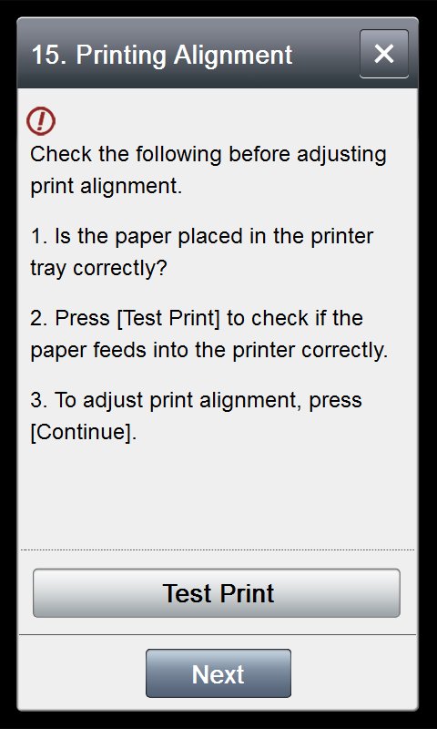The test results on the result sheets are not aligned correctly ...